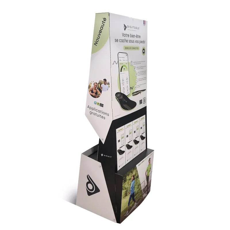 Meuble display en carton| PLV de sol | BIKOM SHOP fabricant de plv