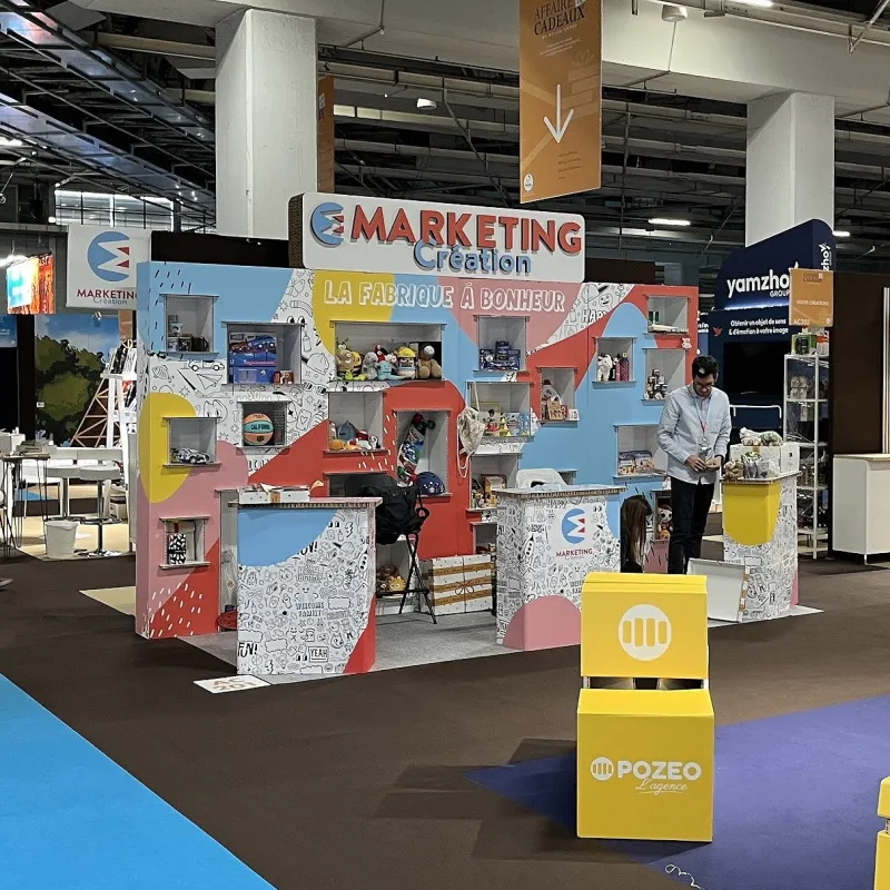 Stand en carton sur mesure, conception et création, fabrication
