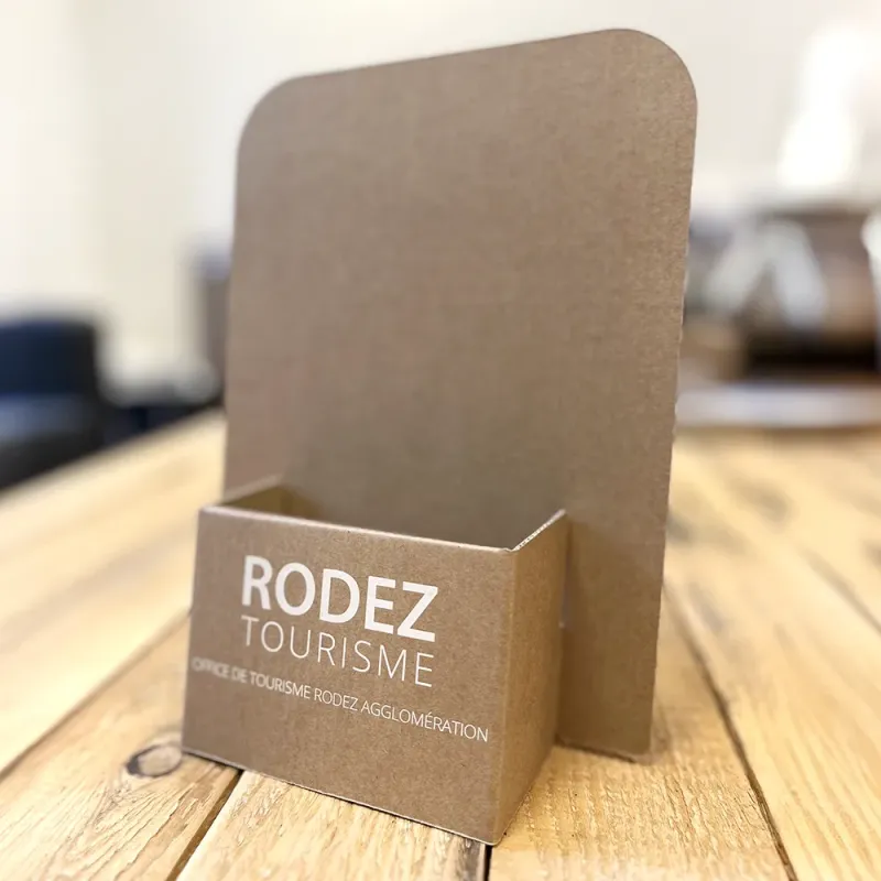 Porte-flyers en carton kraft avec blanc de soutien – BikomShop
